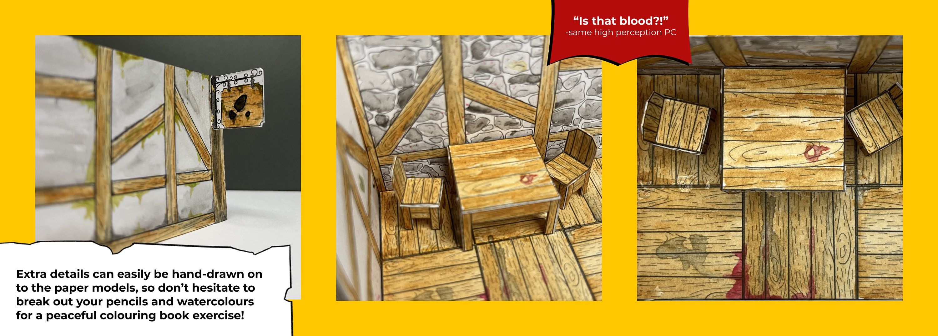 Tavern/inn 3D Paper Model Templates, Full Set for Dungeons and Dragons ...