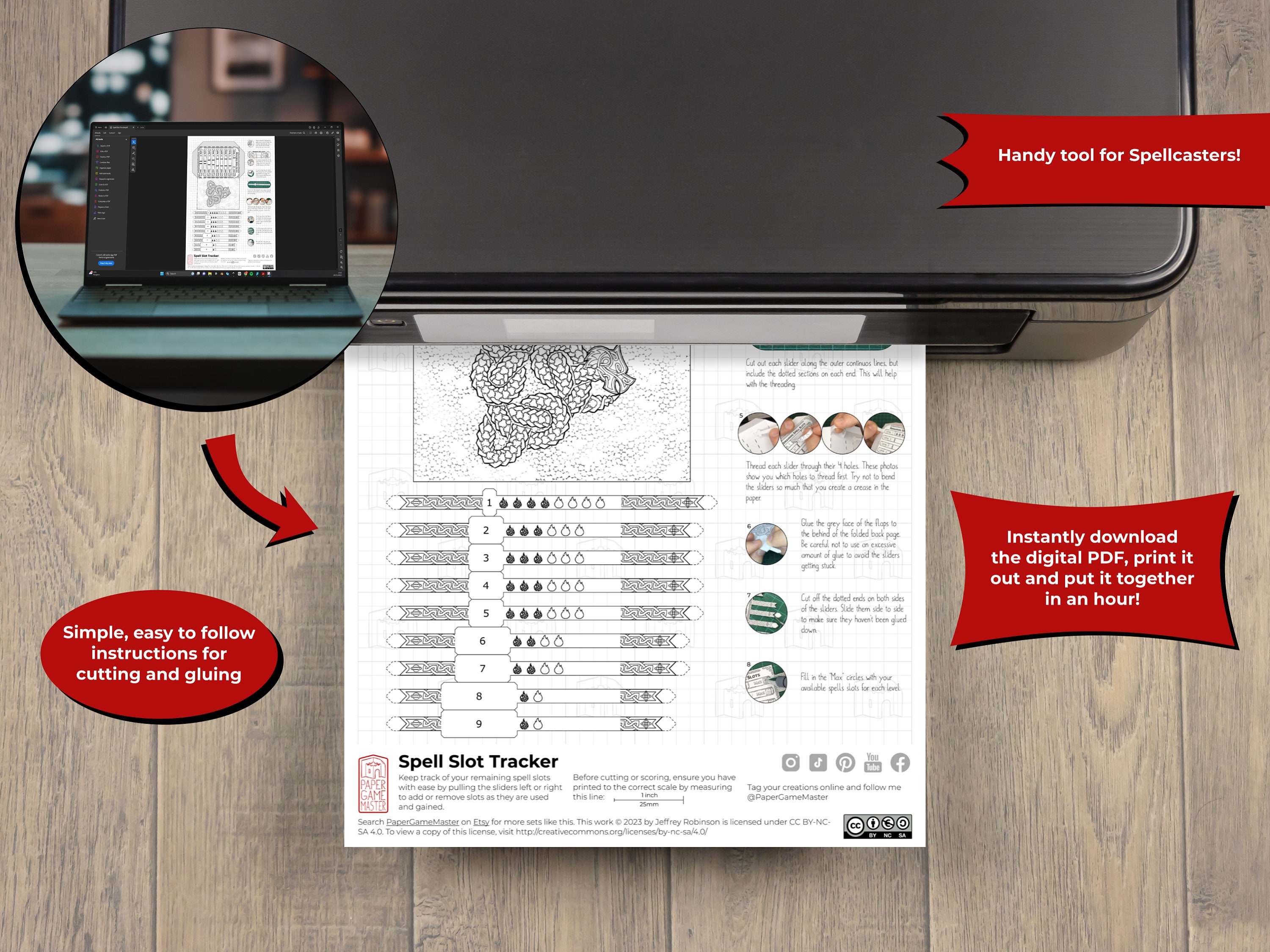 Spell Slot Tracker for Dungeons and Dragons Spellcasters, TTRPG, Paper ...