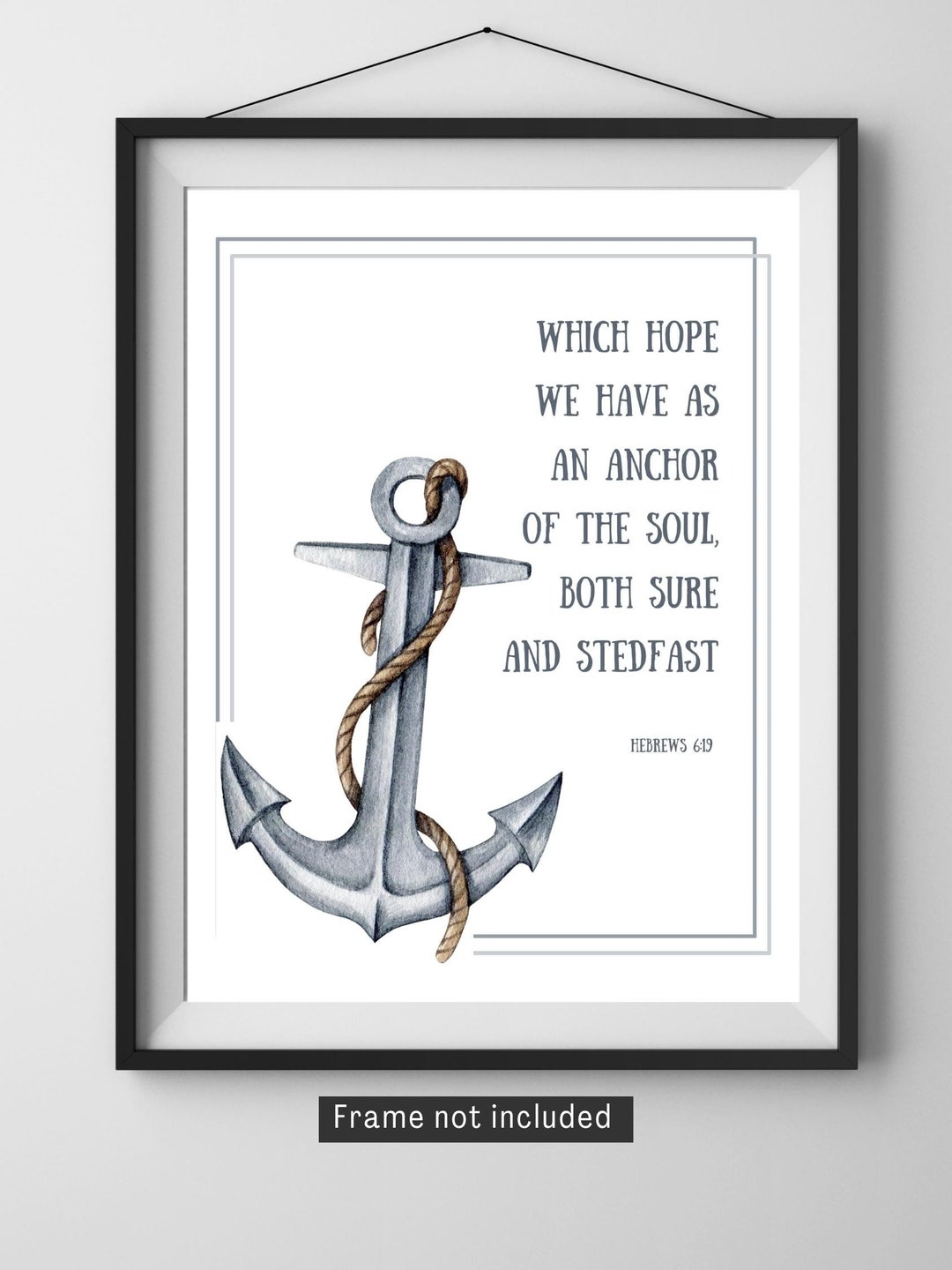 Hebrews 6:19 Print, Bible Verse, Scripture Print, Christian Decor ...