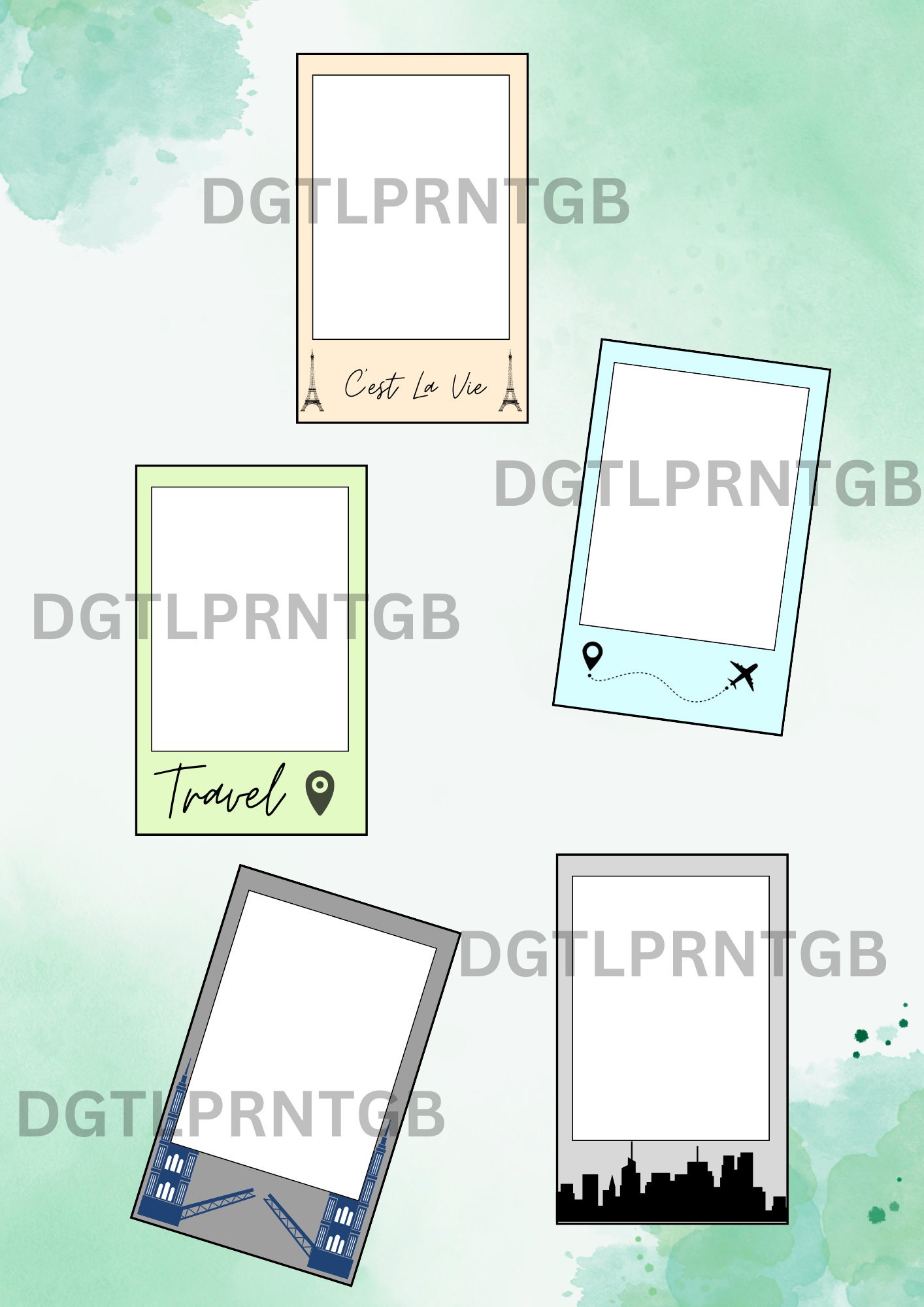 Travel Polaroid Frame, Make Your Own Polaroid, Digital Print - Etsy