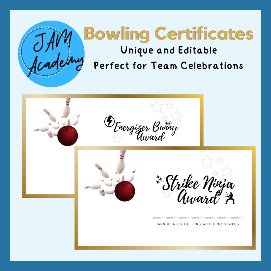 20 Unique Bowling Certificates - School Bowling Teams, Bowling Leagues ...