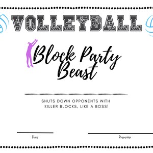 Girls Volleyball Certificates Awards Editable for Summer Camp Sports - Etsy