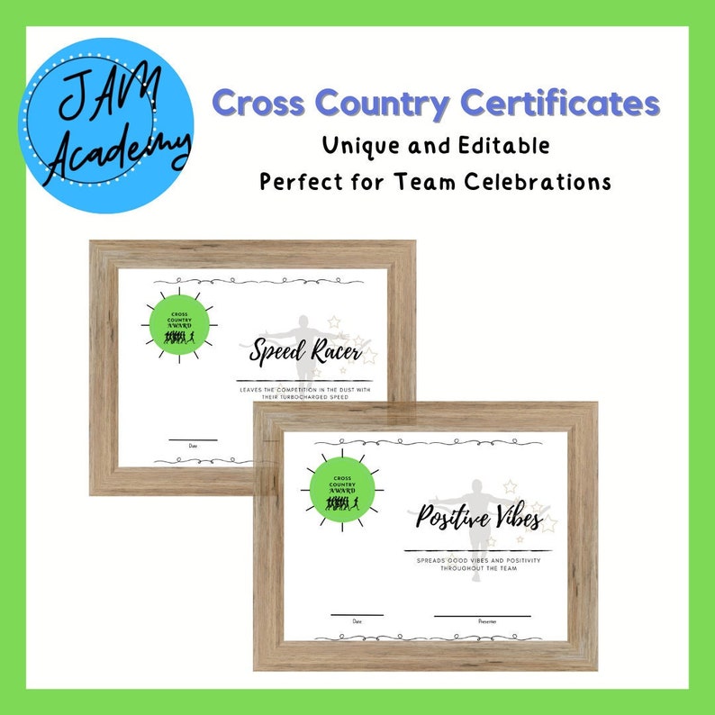 Cross Country 20 Certificates Awards Editable for Summer Camp Sports - Etsy