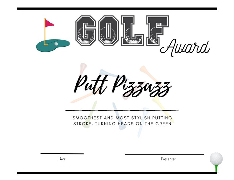 Golf 16 Certificates Awards - Editable for Summer Camp, End of the ...