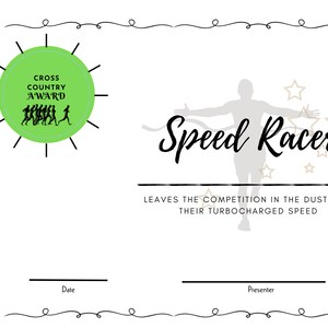 Cross Country 20 Certificates Awards Editable for Summer Camp Sports - Etsy