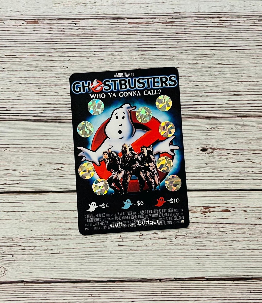 GHOSTBUSTERS Scratch off Saving Challenge Laminated | A5 Size | Mystery ...