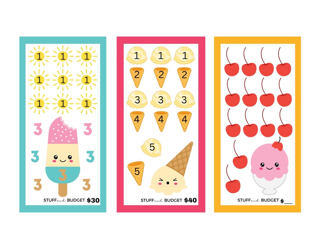 SUMMER TREATS Mini Savings Challenges | Set of 3 | Digital Download ...