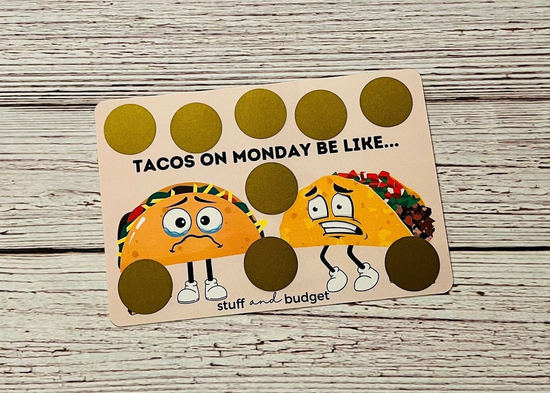 TACOS Scratch off Saving Challenge Laminated | A5 Size | Low ...