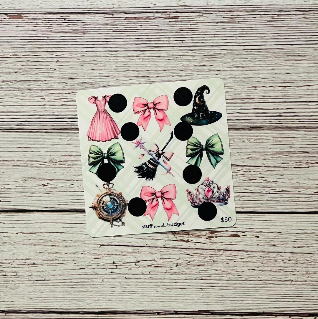 WICKED ICONS Scratch off Saving Challenge | 5x5 Size | Laminated 5mil ...