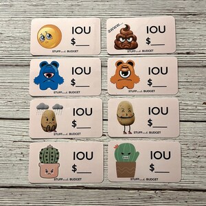 8 IOU Slips Variety Bundle Digital Download Super Cute - Etsy