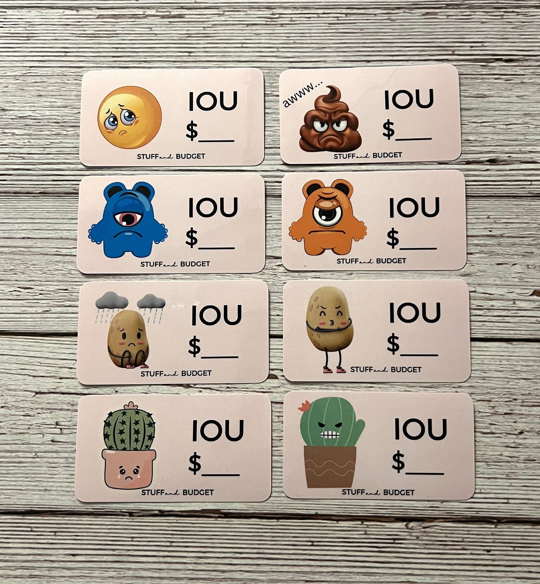 8 IOU Slips Variety Bundle Digital Download Super Cute - Etsy