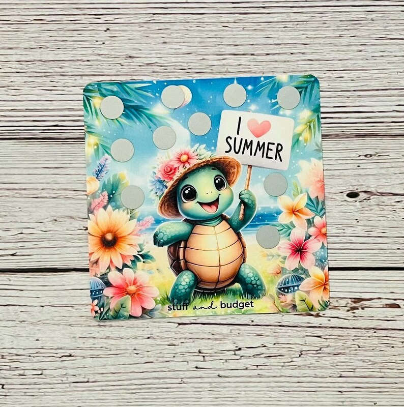TURTLES Scratch off Saving Challenges | RETIRING | Laminated | 5x5 Size ...