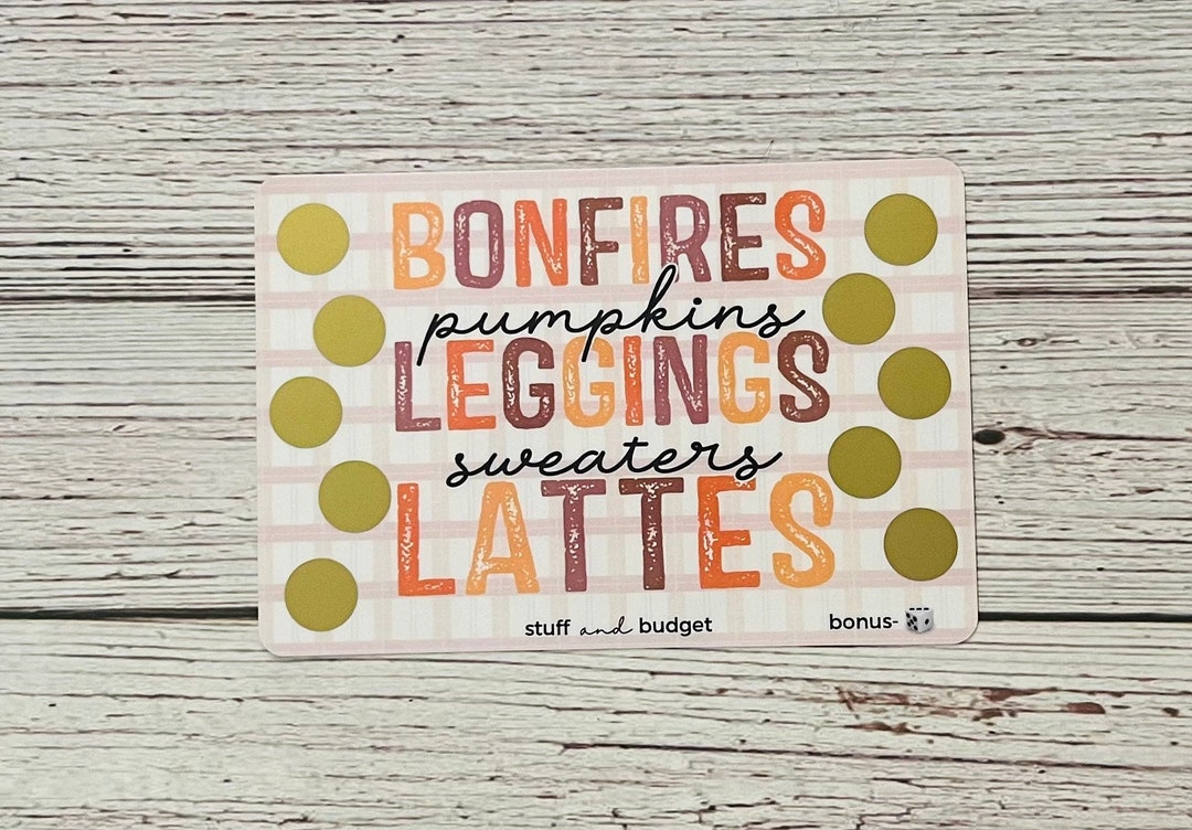 FALL WORDS Scratch off Saving Challenge Laminated | A5 Size | Mystery ...