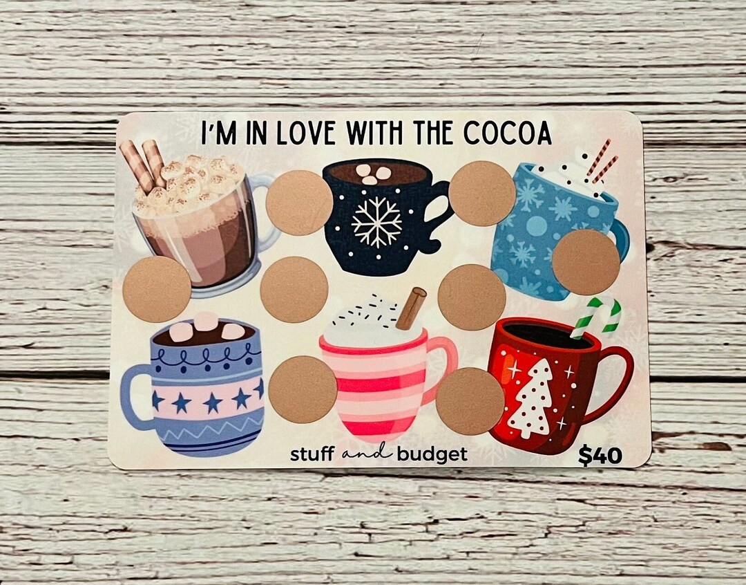 HOT COCOA Scratch off Saving Challenge Laminated | A5 Size | Low ...