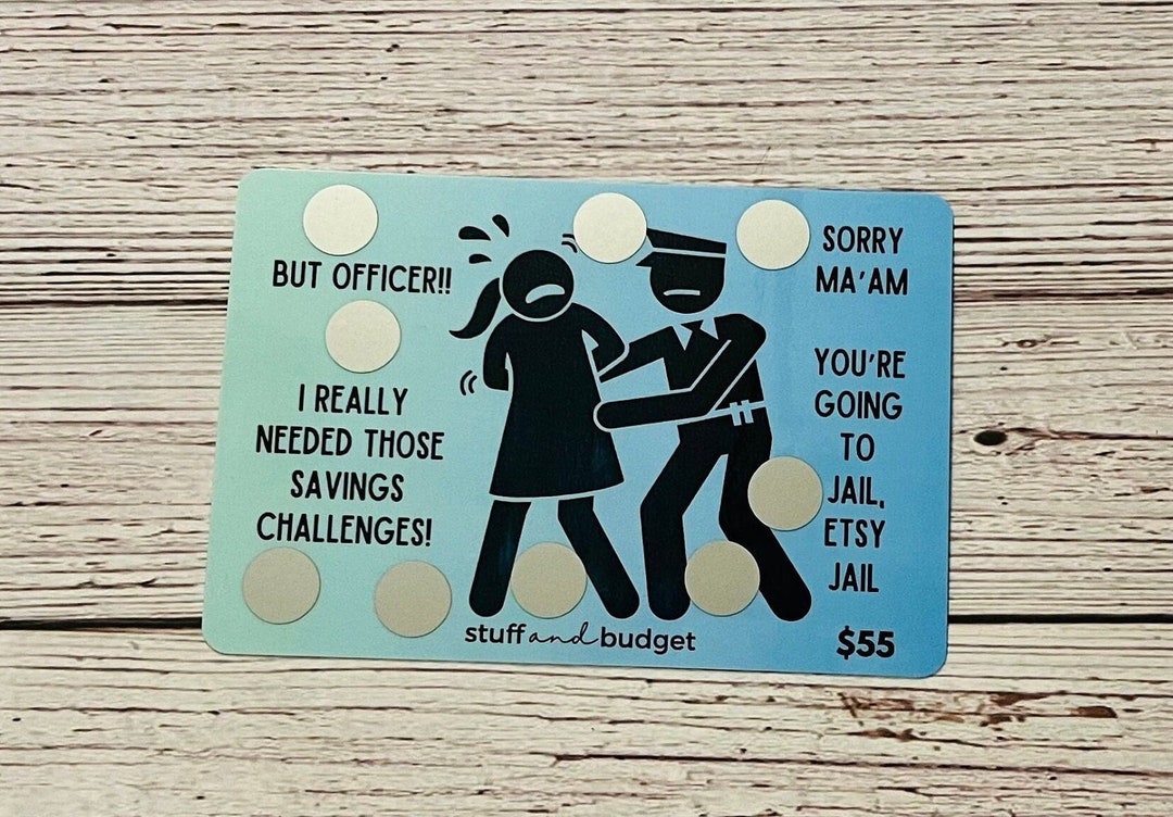 ETSY ARREST Scratch off Saving Challenge | Laminated | Save 55 | No ...