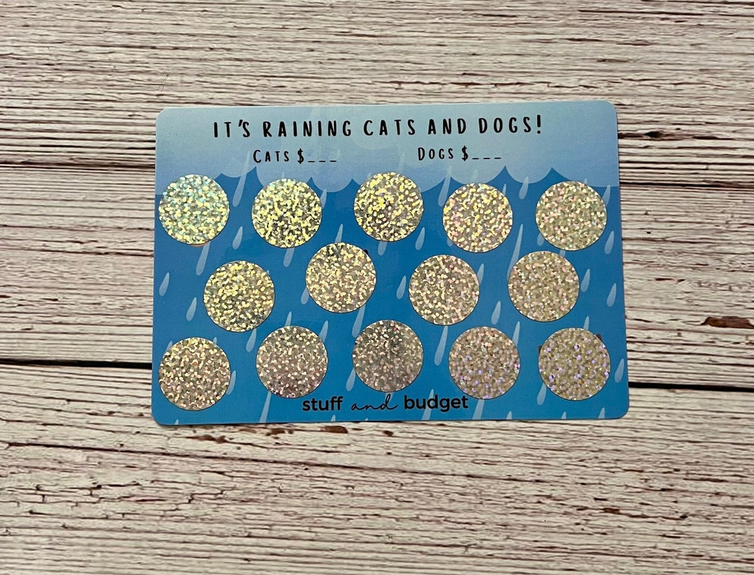 It's Raining Cats and Dogs Scratch off Saving Challenge Laminated | A5 ...
