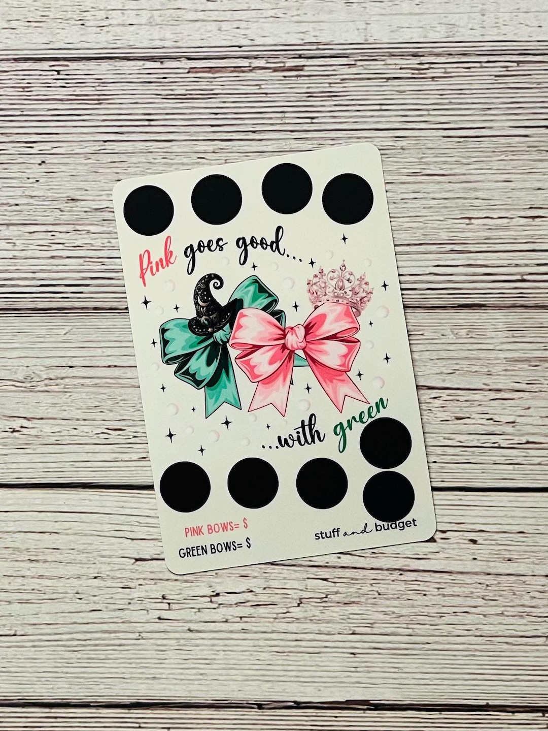 WICKED BOWS Scratch off Saving Challenge | A5 Size | Laminated 5mil ...