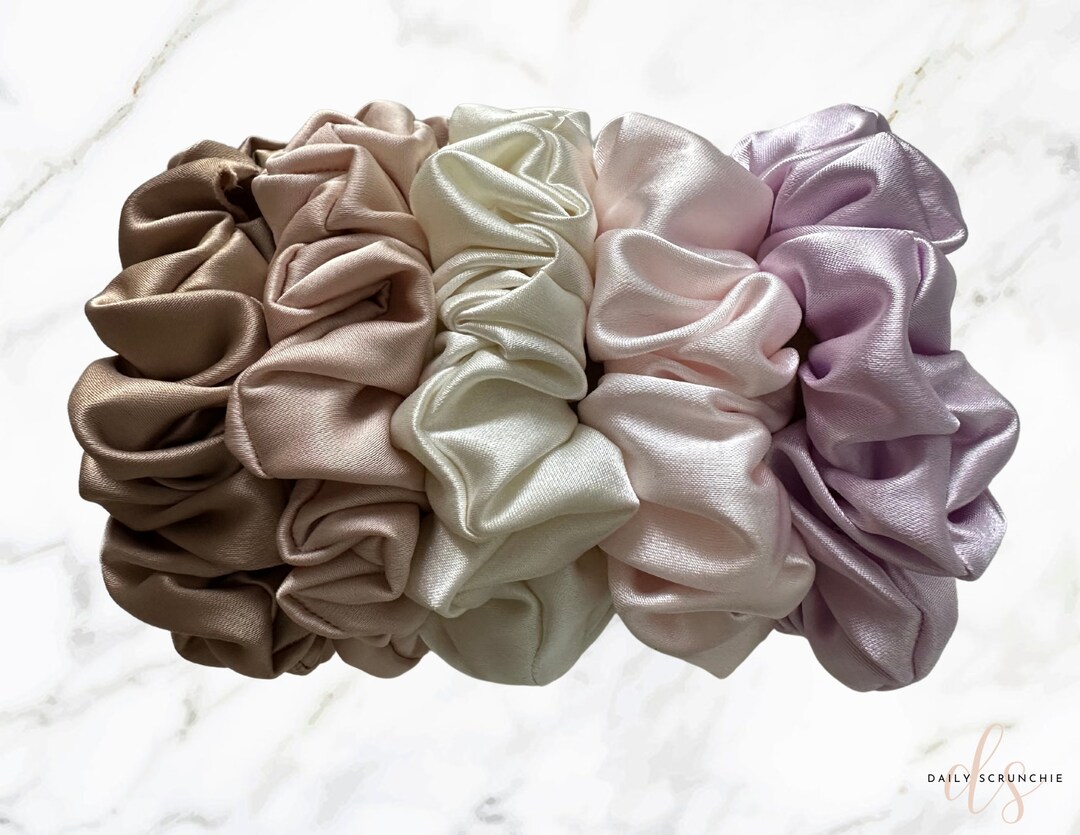 Premium Silk Satin Scrunchie Set, Luxurious Hair Accessories for ...