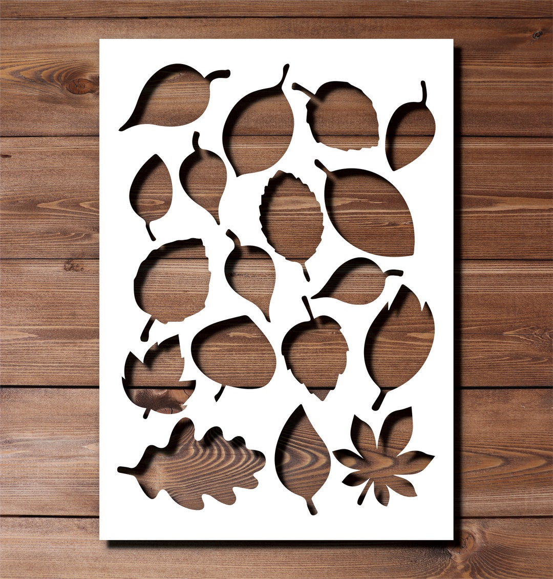 Leaf Pattern Stencil A4 A3 Size 190 Micron Mylar Reusable Flexible Home ...