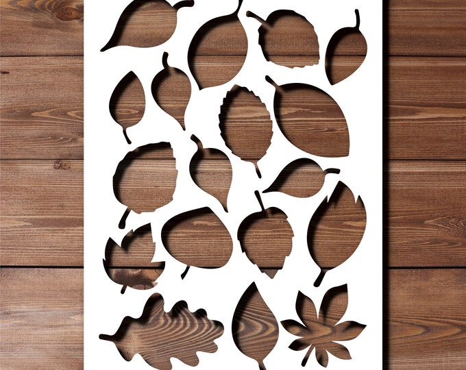 Leaf Pattern Stencil A4 A3 Size 190 Micron Mylar Reusable Flexible Home ...