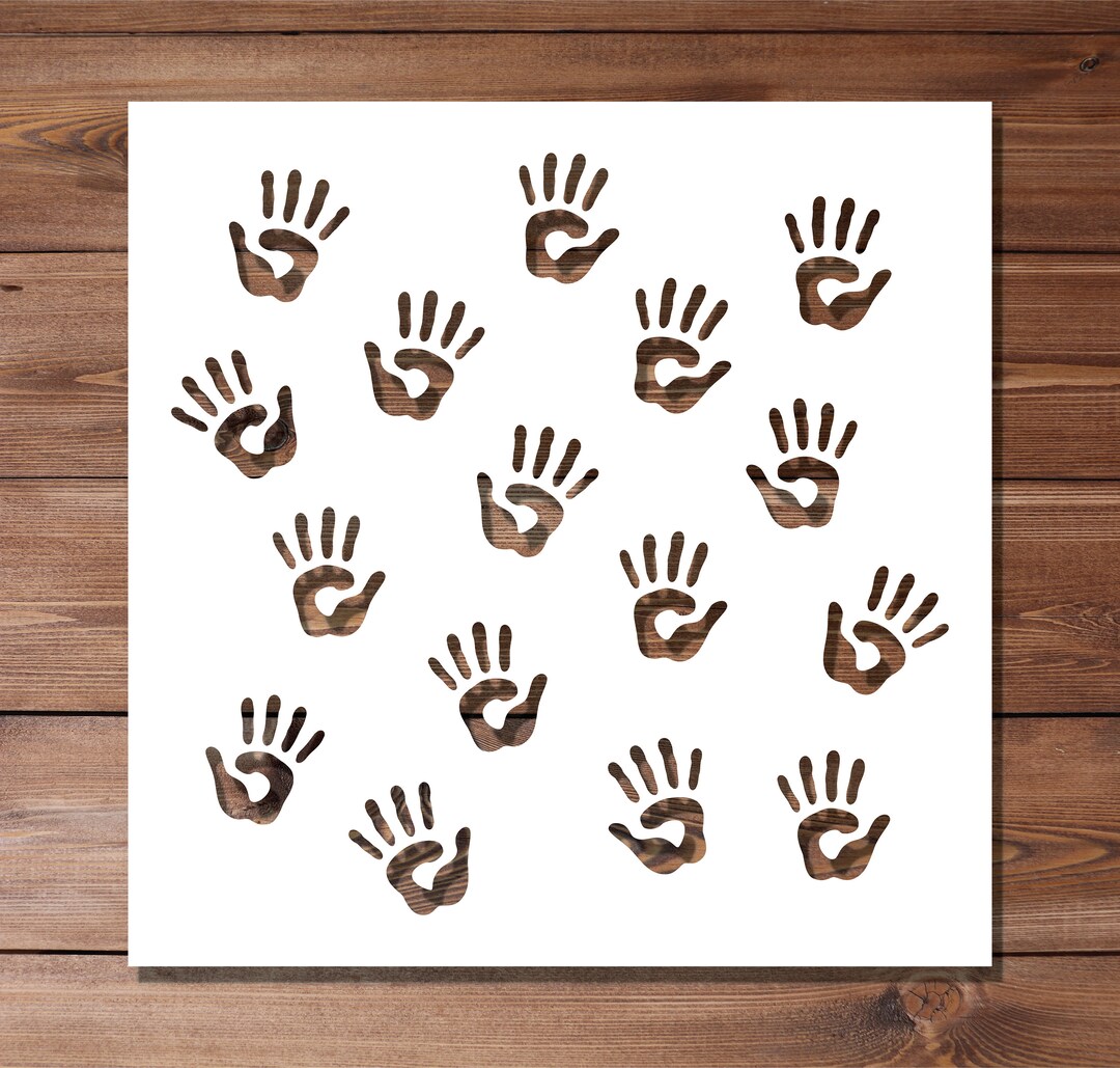 Hand Print Square Stencil - 30cm X 30cm Size - 250 Micron Mylar ...