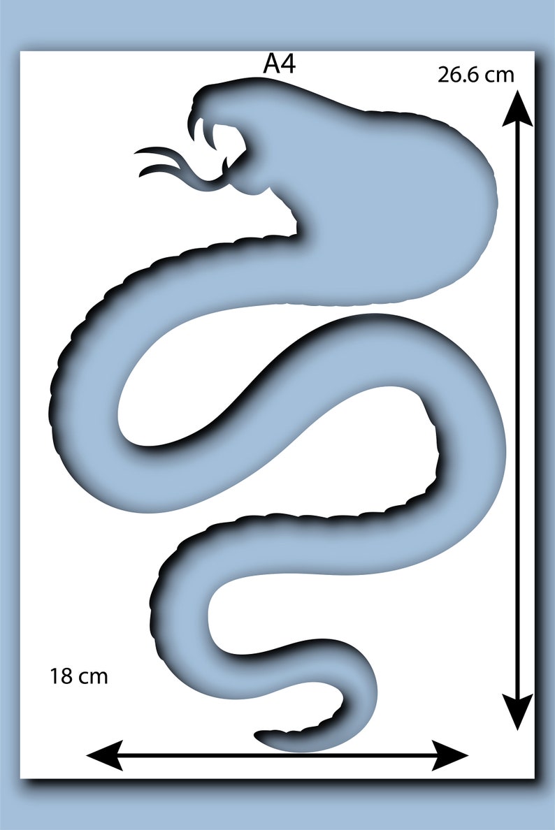 King Cobra Stencil A4 A3 Size 190 Micron Mylar Petals Reusable Flexible ...