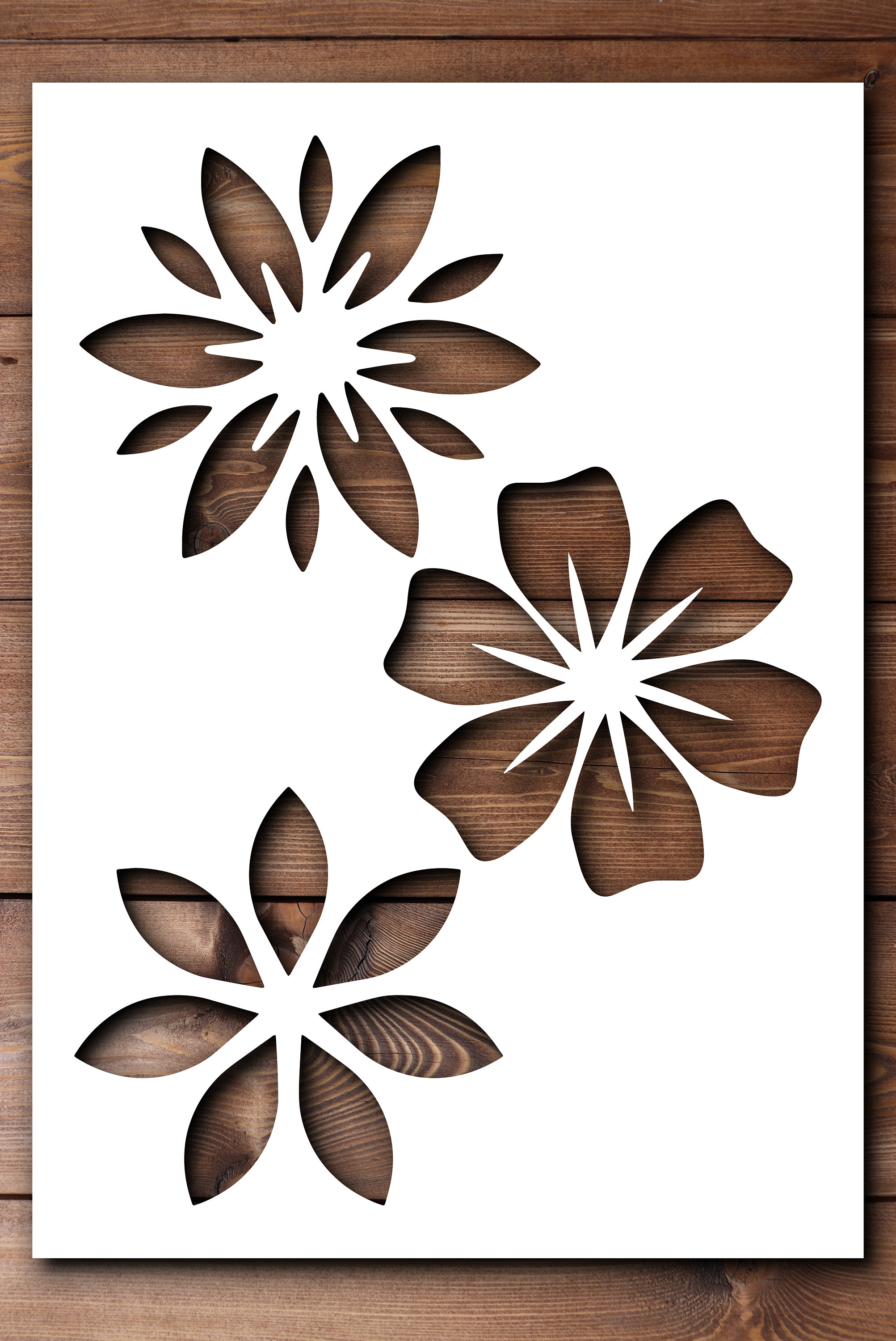 3 Flower Petals Stencil A4 A3 Size 190 Micron Mylar Reusable Flexible ...