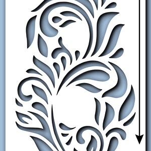 Leaf Number 8 Eight Stencil A4 A3 Size 190 Micron Mylar Reusable ...