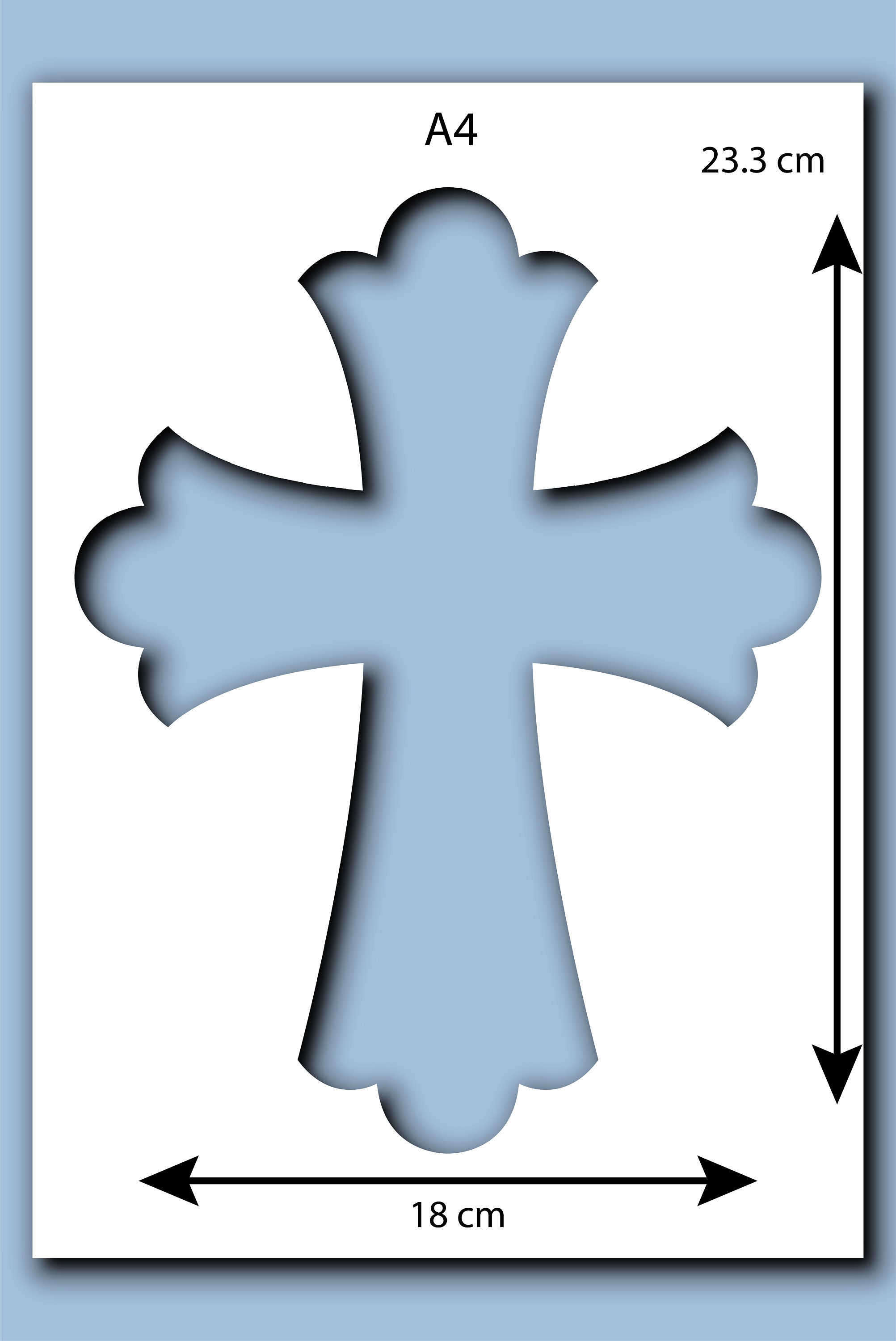 Crucifix Stencil A4 A3 Size 190 Micron Mylar Reusable Flexible Decor ...