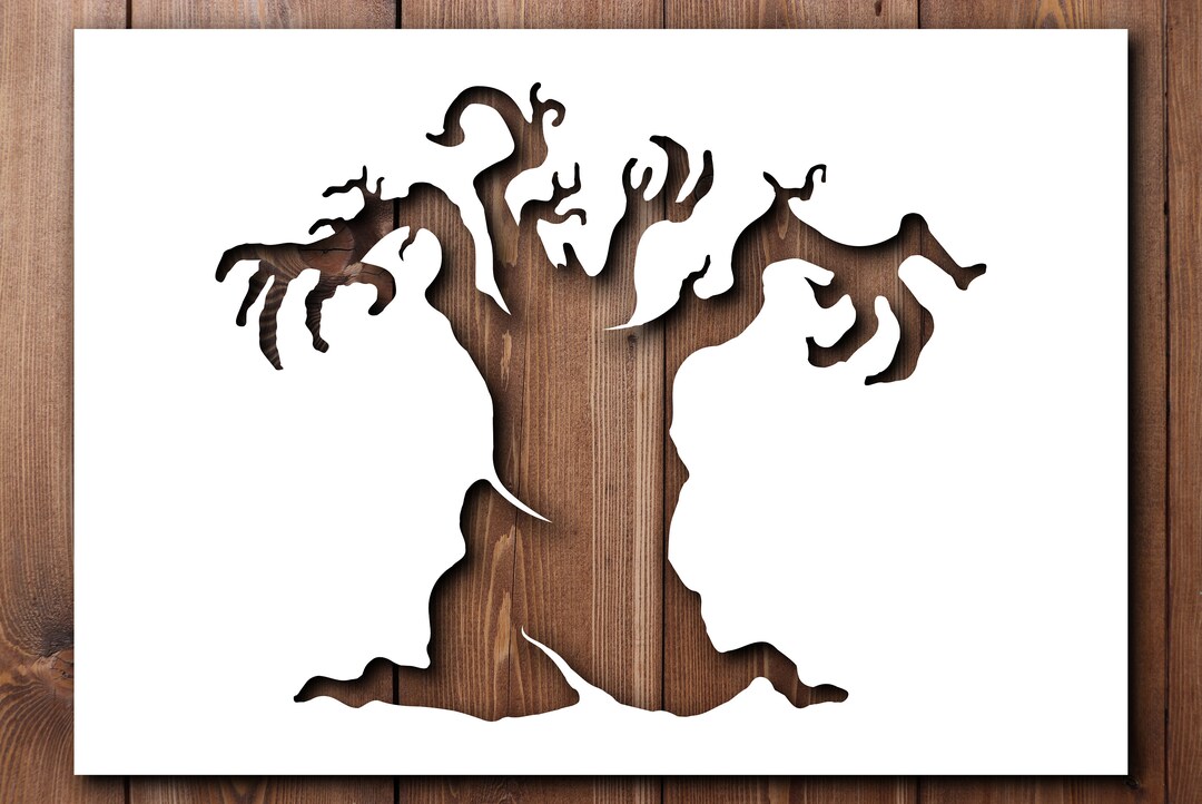 Halloween Scary Tree Stencil 2 A4 A3 Size 190 Micron Mylar Reusable ...