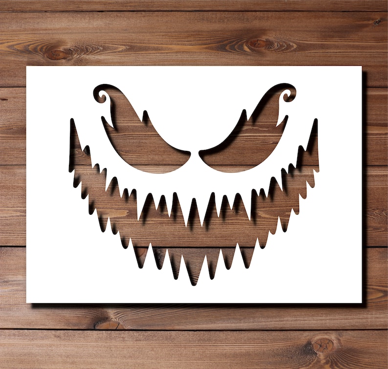 Scary Face Stencil A4 A3 Size 190 Micron Mylar Reusable Flexible Home ...