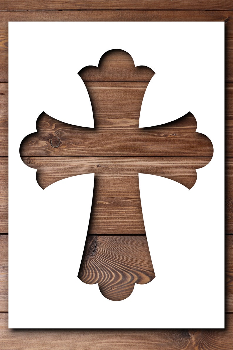 Crucifix Stencil A4 A3 Size 190 Micron Mylar Reusable Flexible Decor ...