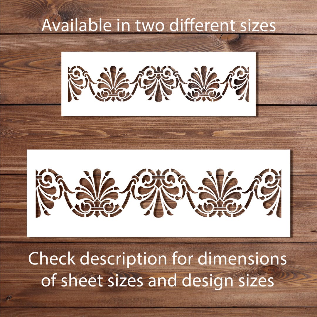 Classical Acanthus Scroll Stencil – Greek Anthemion Border – Vintage ...