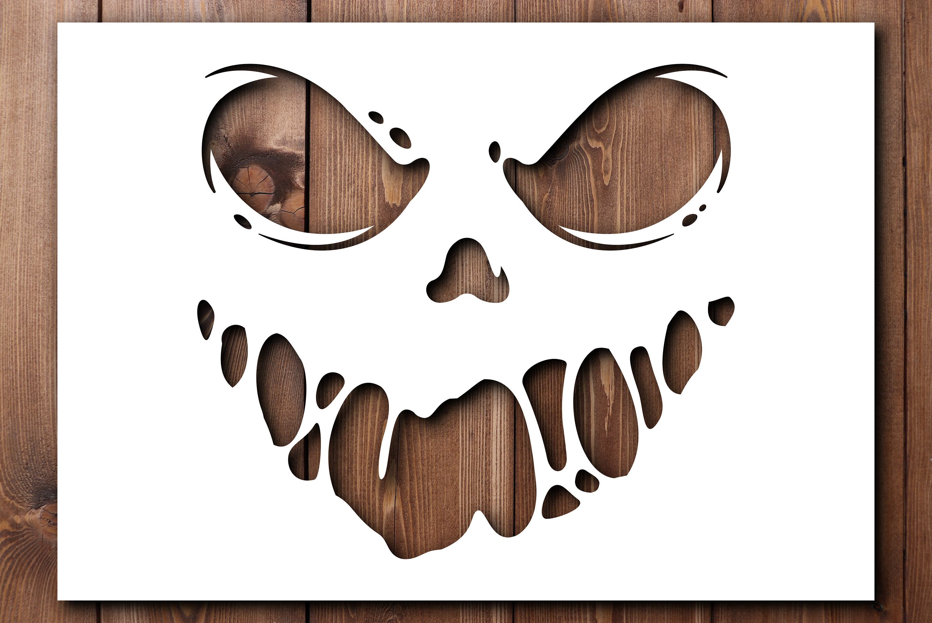Scary Face Stencil A4 A3 Size 190 Micron Mylar Reusable Flexible Home Decor Craft Halloween ...
