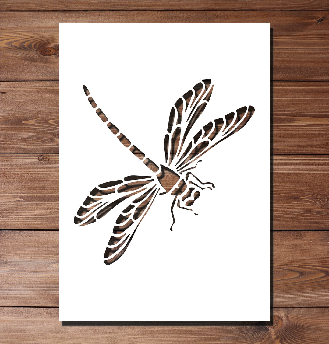 Dragonfly Stencil - A4 A3 Size 190 Micron Mylar Reusable Flexible Home ...