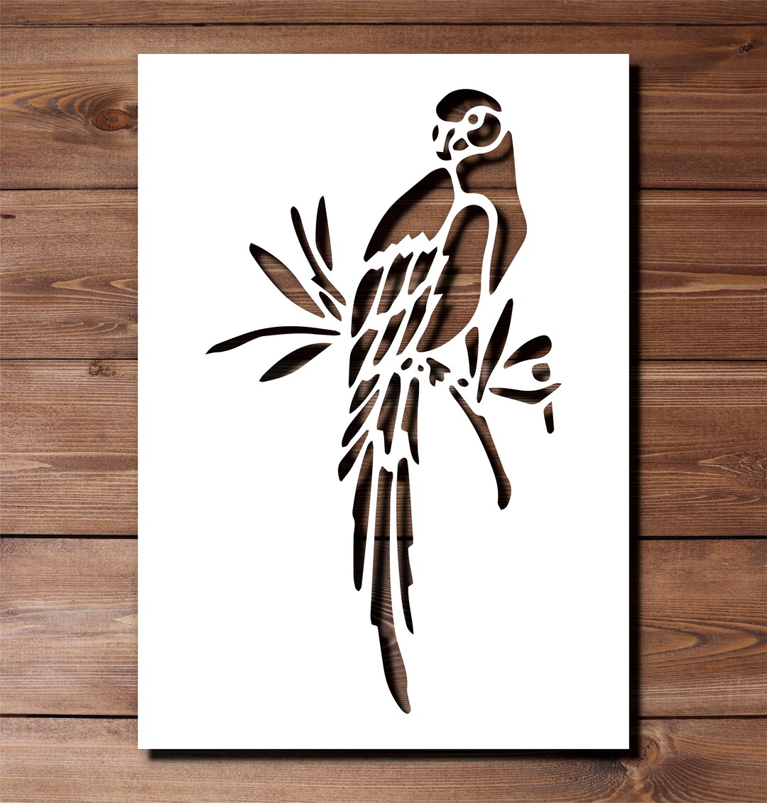 Parrot Stencil A4 A3 Size 190 Micron Mylar Reusable Flexible Home Decor ...