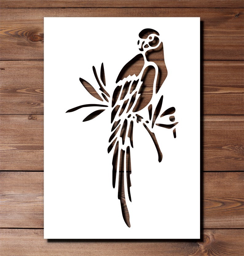 Parrot Stencil A4 A3 Size 190 Micron Mylar Reusable Flexible Home Decor ...