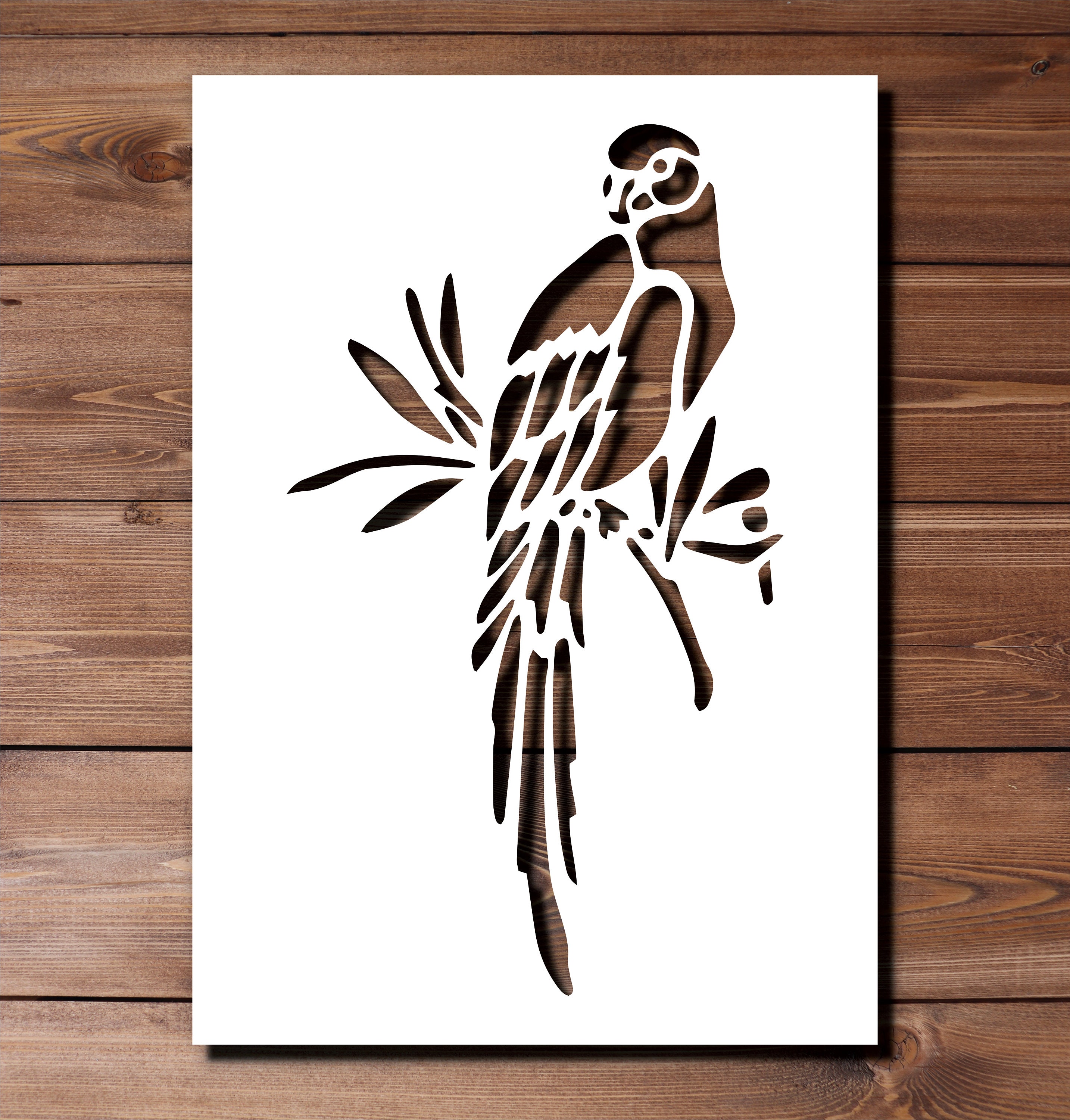 Parrot Stencil A4 A3 Size 190 Micron Mylar Reusable Flexible Home Decor ...