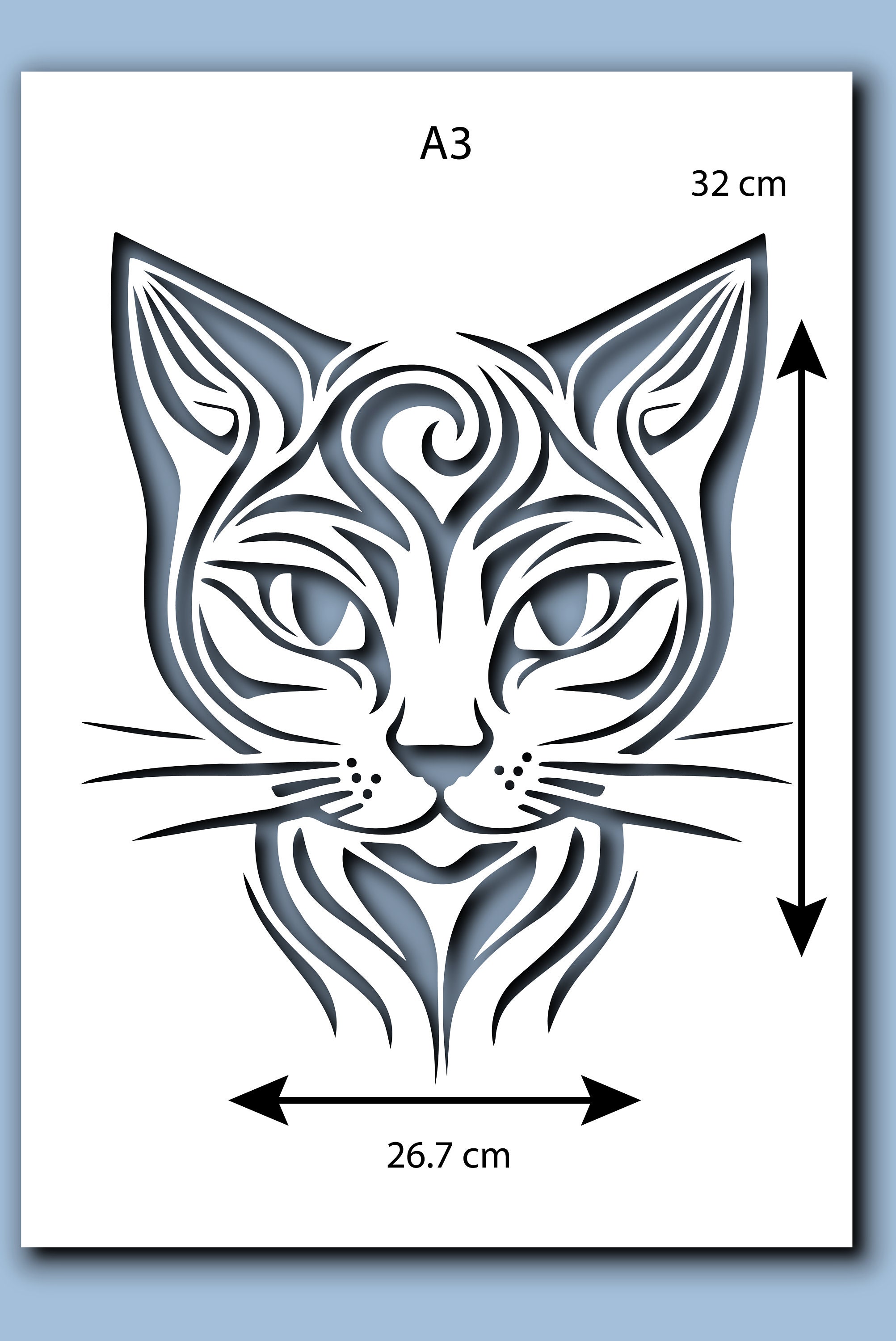 Cat Abstract Tribal A4 A3 Size 190 Micron Mylar Stencil Reusable ...