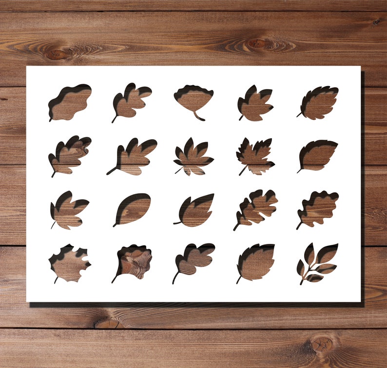 Leaf Pattern Stencil A4 A3 Size 190 Micron Mylar Reusable Flexible Home ...