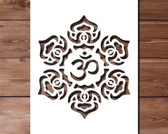 Om Zen Symbol Stencil A4 A3 Size 190 Micron Mylar Reusable Flexible ...