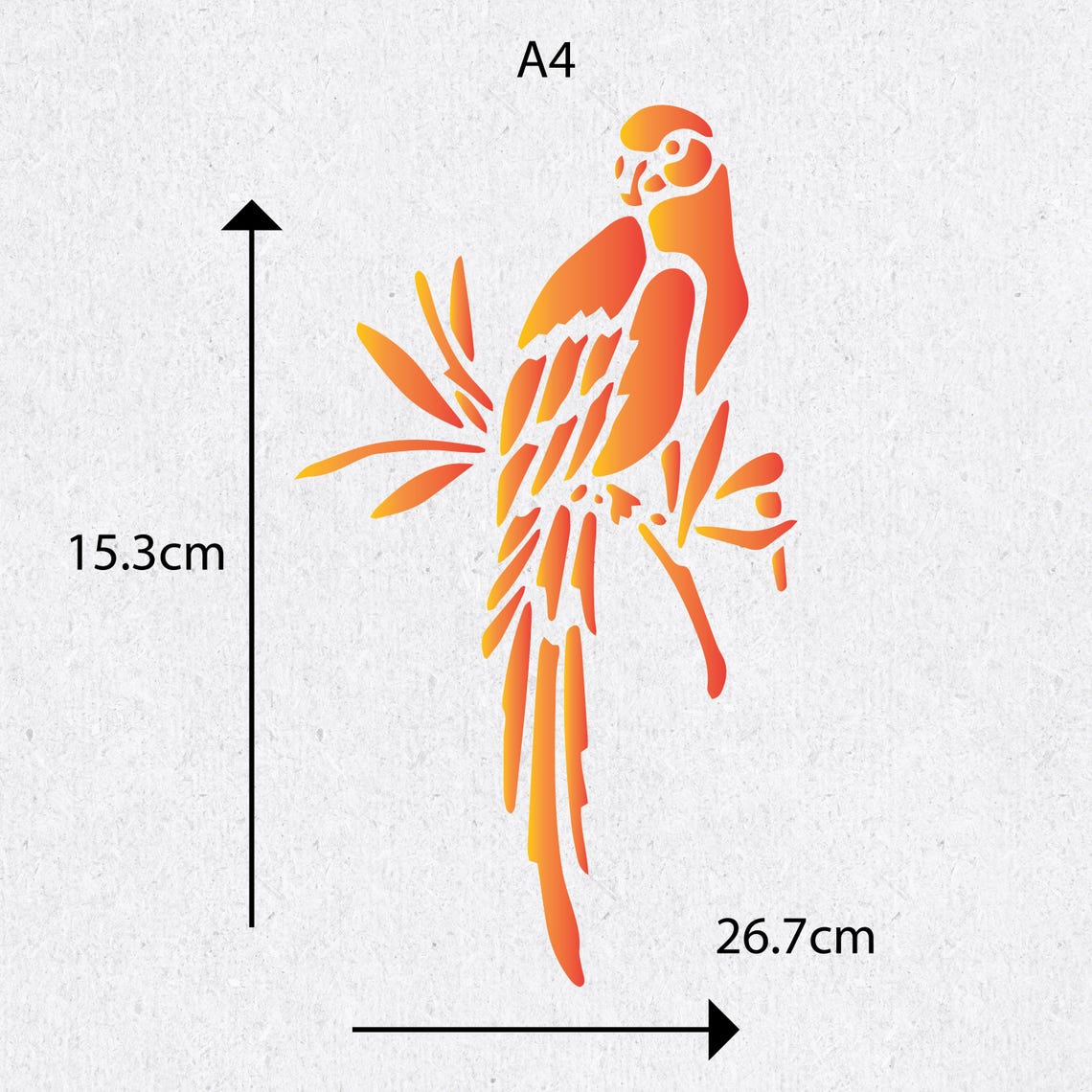 Parrot Stencil A4 A3 Size 190 Micron Mylar Reusable Flexible Home Decor ...
