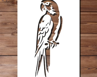 Parrot Stencil, Reusable Parrot Stencil, Art Stencil DIY Craft Stencil ...