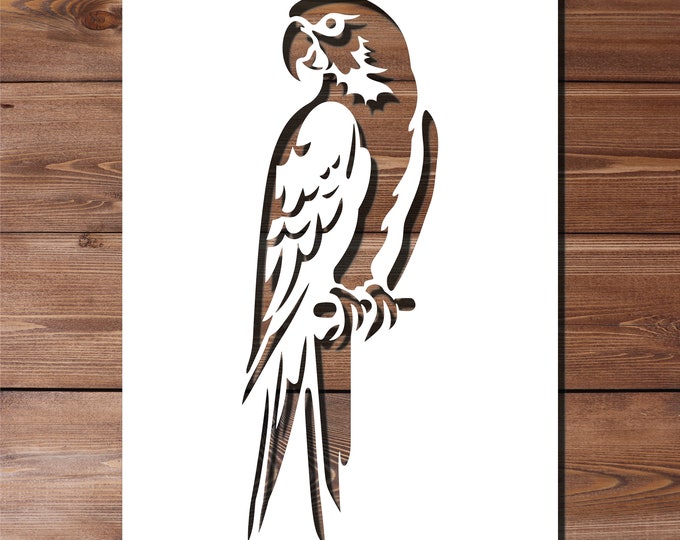 Parrot Stencil A4 A3 Size 190 Micron Mylar Reusable Flexible Home Decor ...