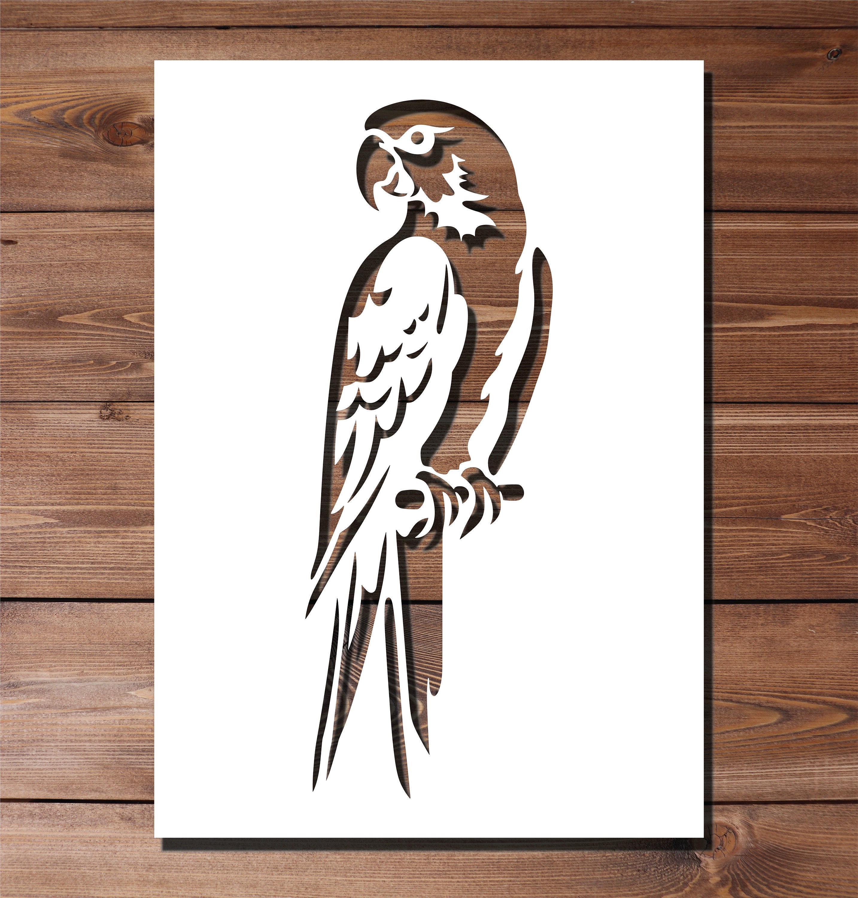 Parrot Stencil A4 A3 Size 190 Micron Mylar Reusable Flexible Home Decor ...