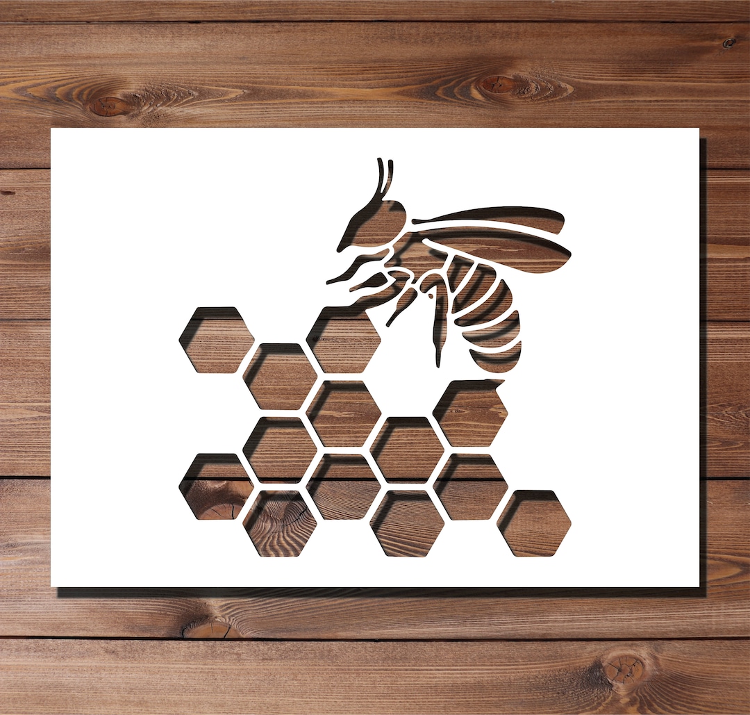 Bee Honeycomb Stencil - A4 A3 Size 190 Micron Mylar Reusable Flexible ...
