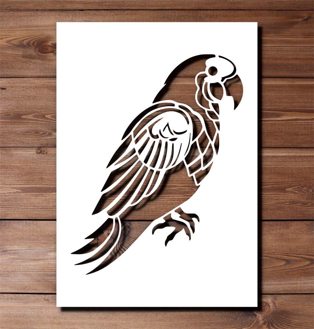 Parrot Stencil A4 A3 Size 190 Micron Mylar Reusable Flexible Home Decor ...