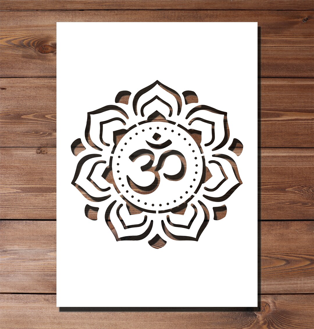 Om Flower Stencil - A4 A3 Size 190 Micron Mylar Reusable Flexible Home ...