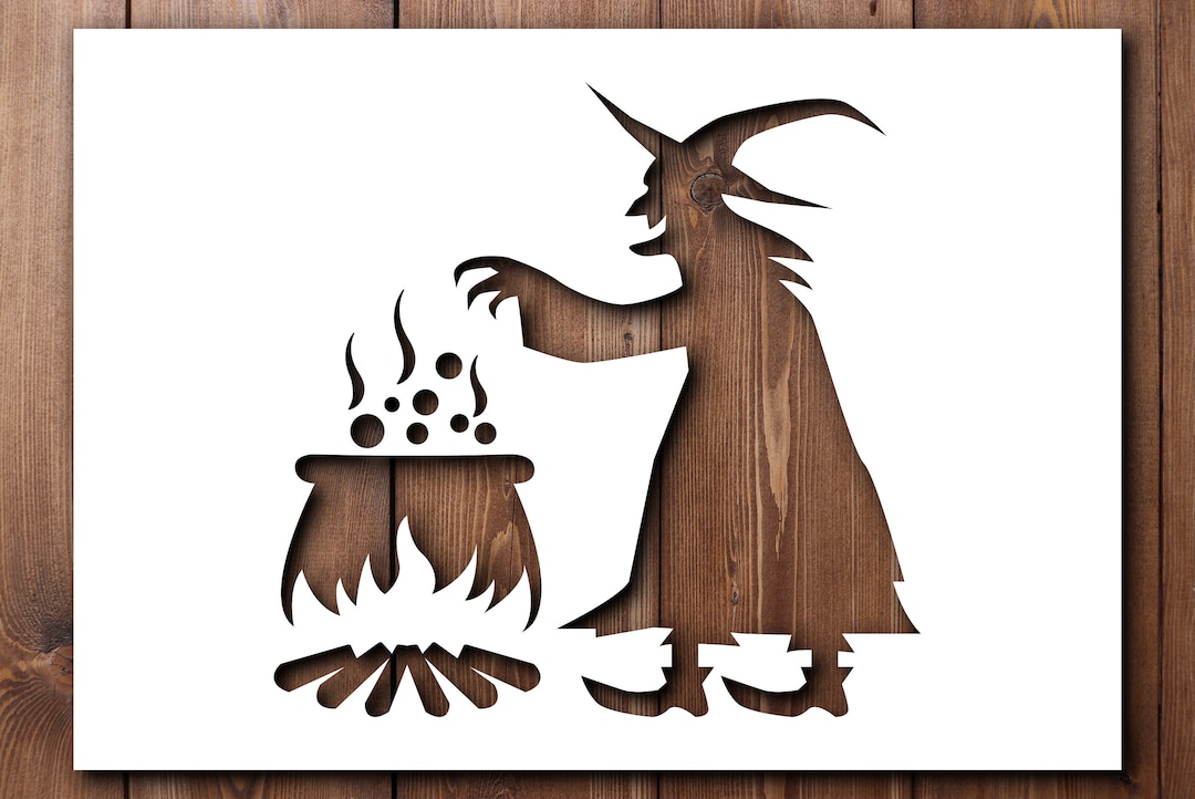 Witch's Brew Cauldron Stencil A4 A3 Size 190 Micron Reusable Flexible ...