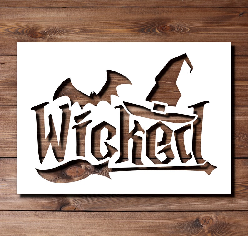 Wicked Stencil A4 A3 Size 190 Micron Mylar Reusable Flexible Halloween ...